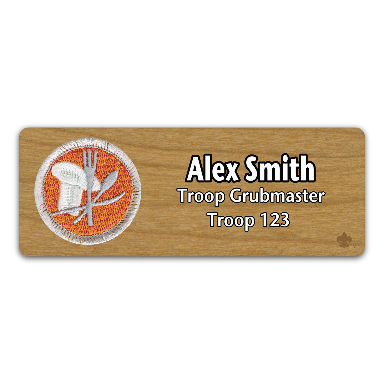 Custom Merit Badge Name Tag - Cook Troop Grubmaster Magnetic 1x3 ...