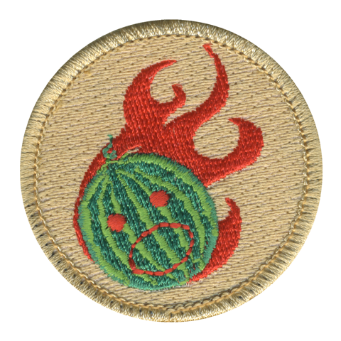Scared Flaming Watermelon Patrol Patch