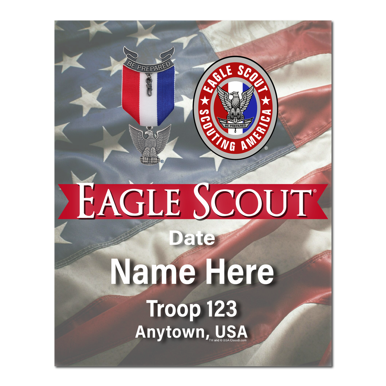 Canvas Print - Custom Scouting America Scout Eagle Scout Award and Rank