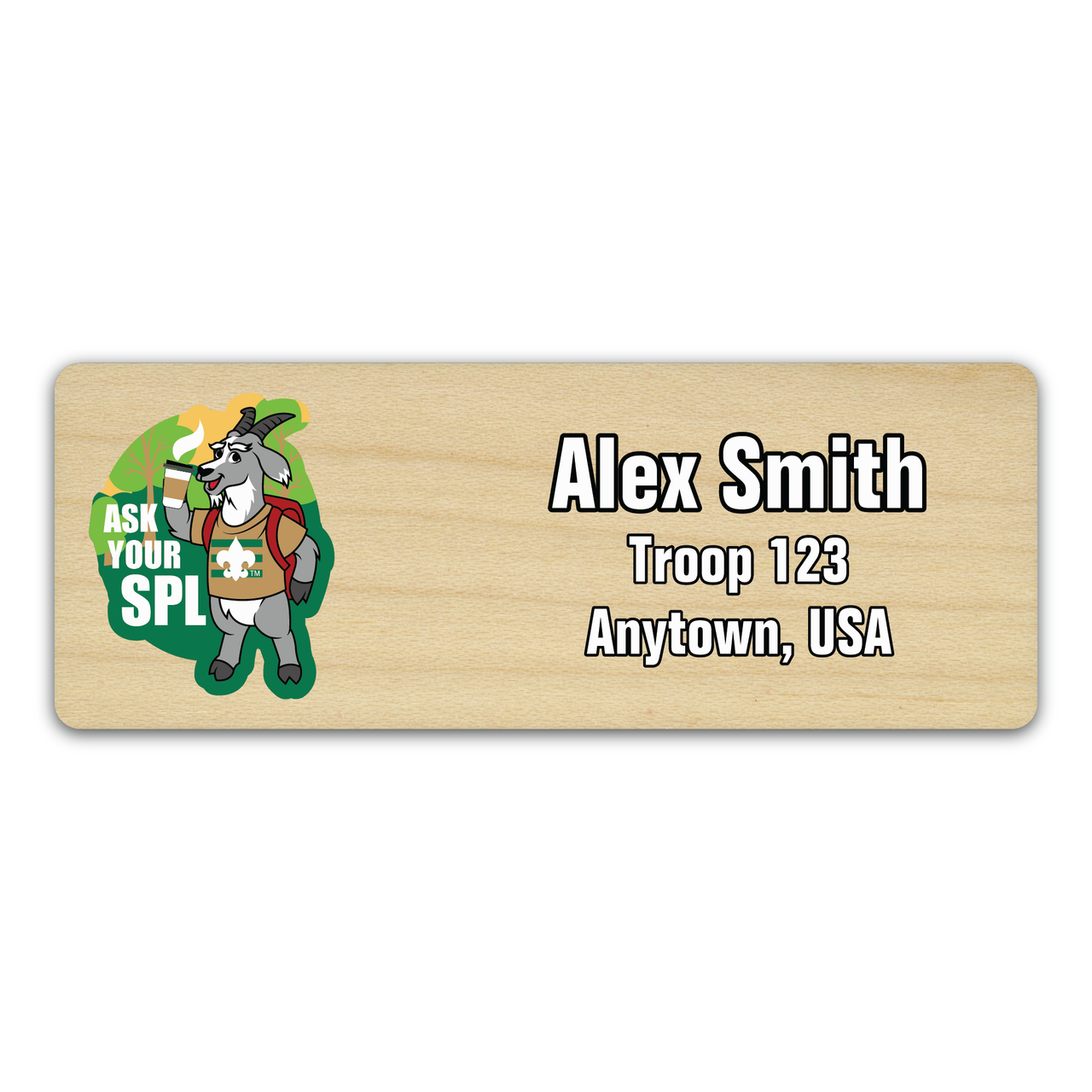 Custom Ask Your SPL Name Tag - Goat Magnetic 1x3 Personalized Name Badge