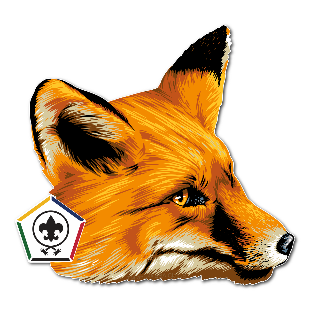 Wood Badge Sticker - Realistic Fox (SP9121)