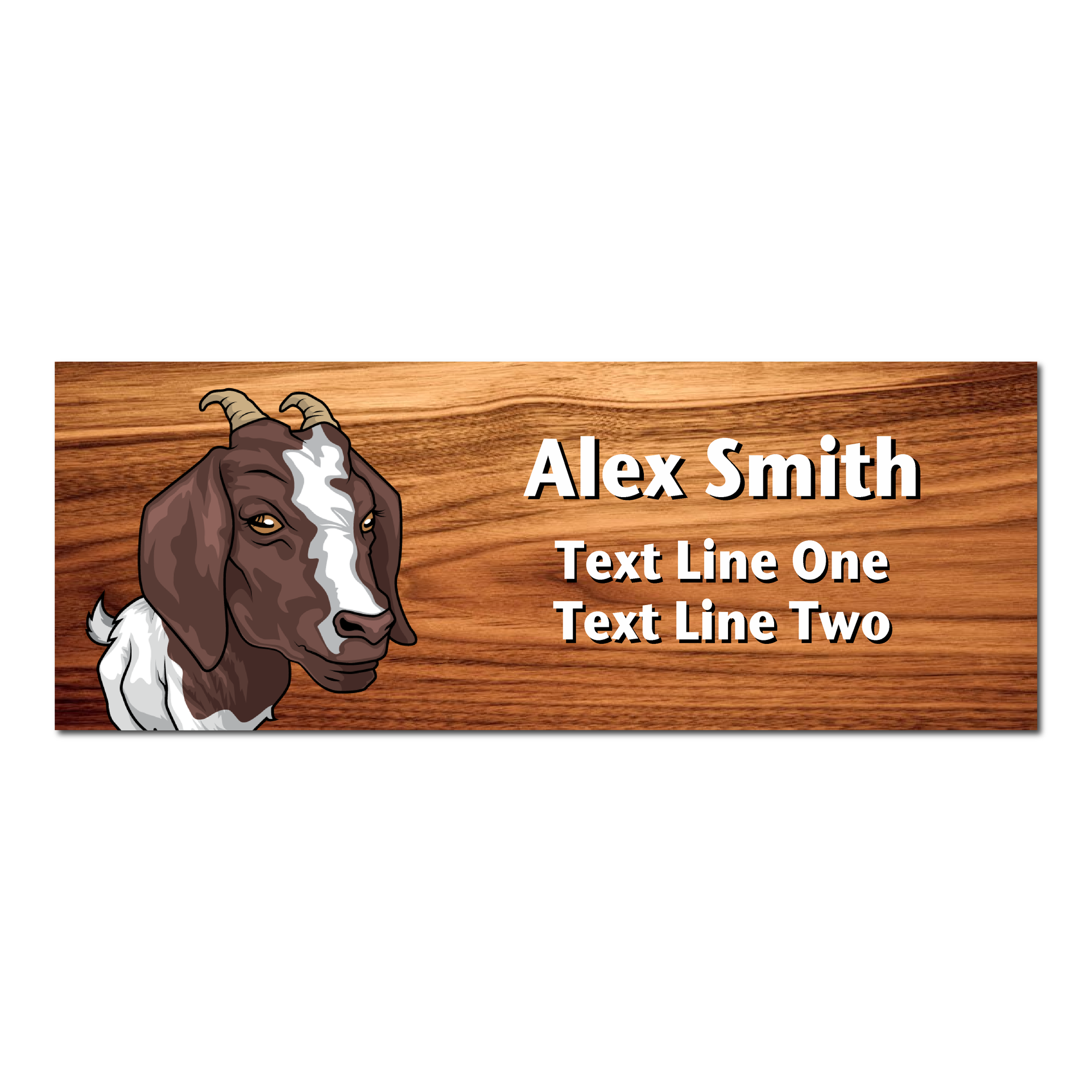 Custom 4-H Name Tag - Goat Magnetic 1x3 Personalized Name Badge