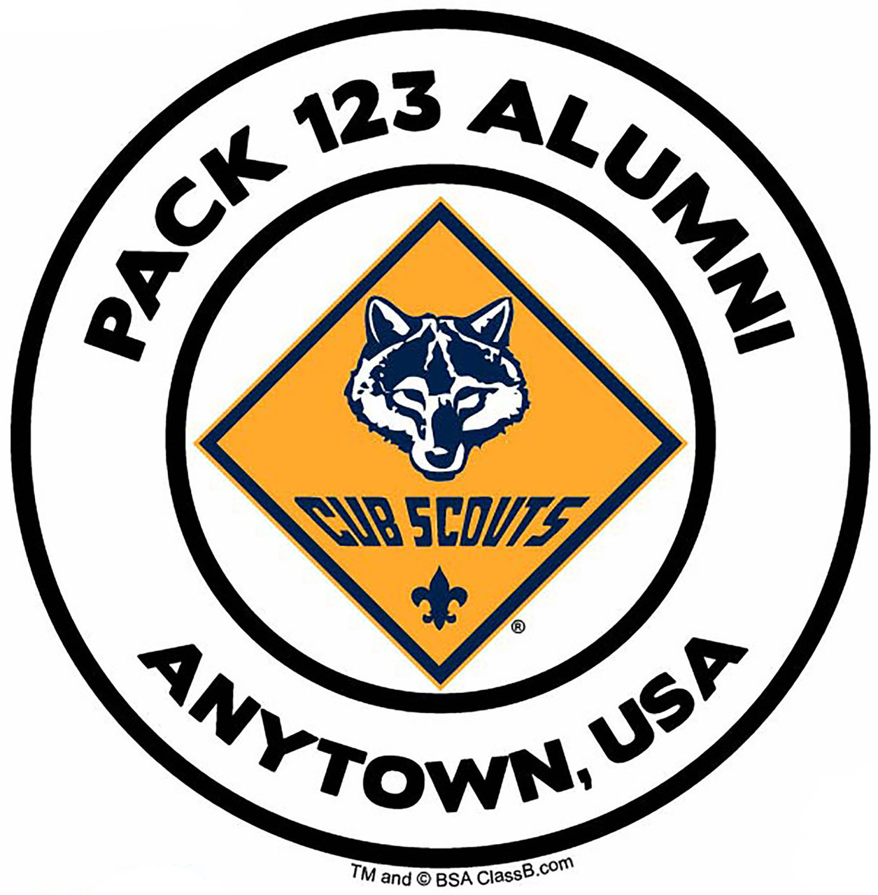 Cub Scout Pack Sticker - 8 pack - Alumni with Color Logo (SP5489)