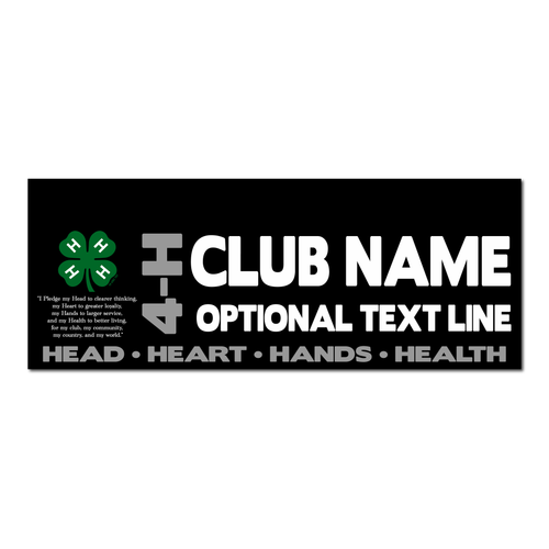 4-H Custom Vinyl Banner 28x96 Outdoor Personalized Banner - Creed design
