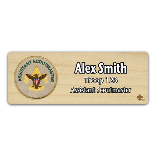 Custom Assistant Scoutmaster Emblem Name Tag Magnetic 1x3 Personalized ...