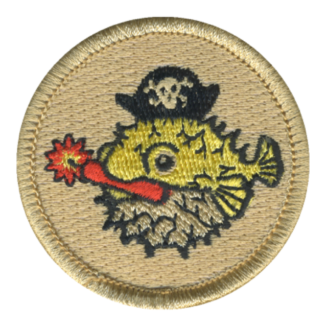 Exploding Puffer Fish Patrol Patch – Embroidered Scout Uniform Patch ...