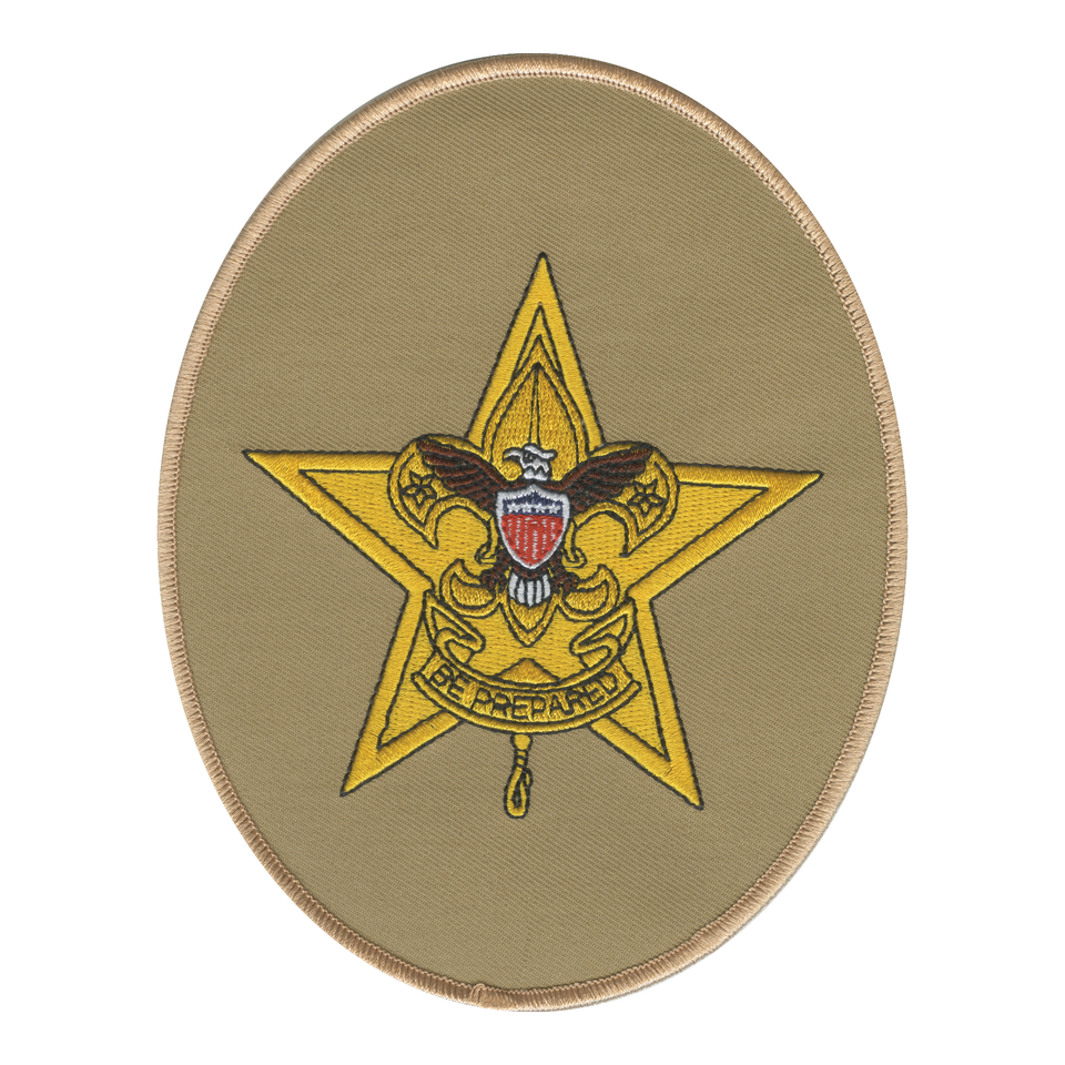 Jumbo Star Rank 6" Tall Oval Embroidered Patch