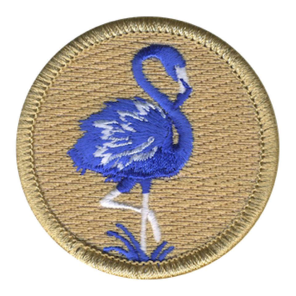 Blue Flamingo Patrol Patch – Embroidered Scout Uniform Patch – 2 in ...