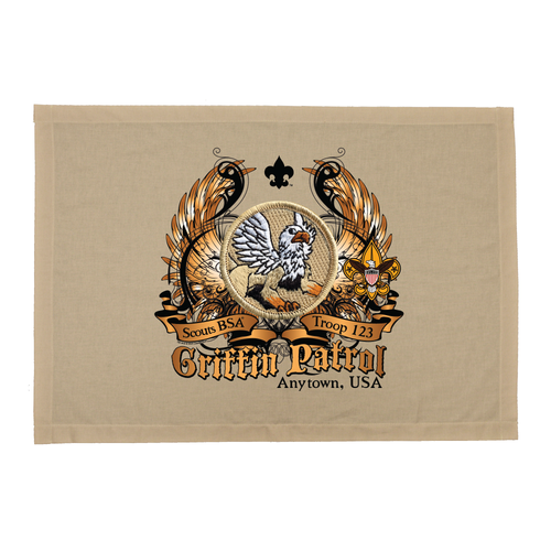Griffin Patrol Patch - Scout Patrol Flag with Colored Wings