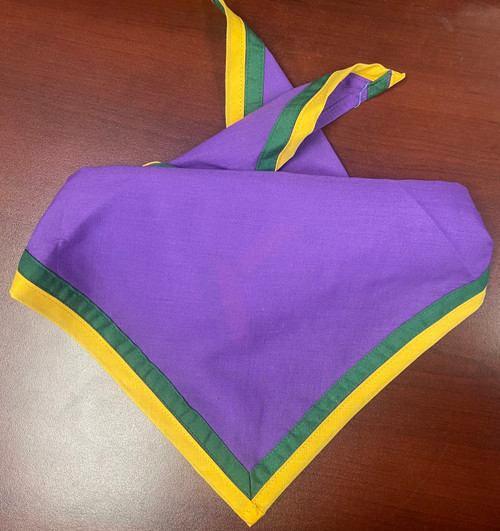 Blank Purple Neckerchief with Medium Green and Gold Double Piped Edge ...