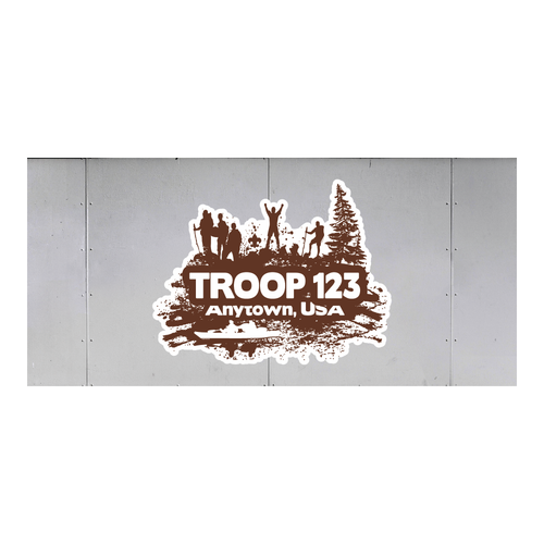 Custom Scouts Troop Trailer Graphic - Mud Splatter