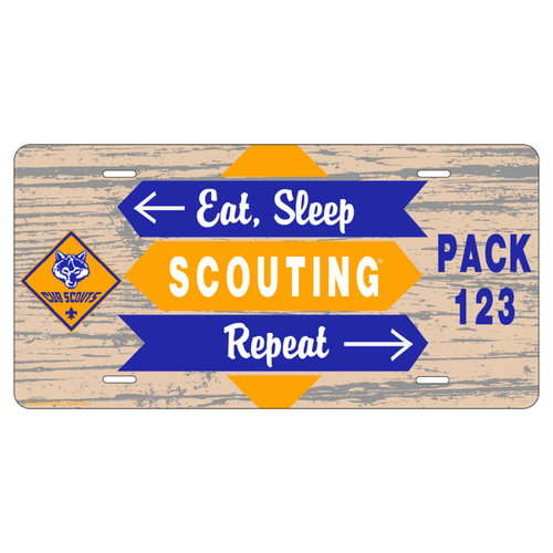 Cub Scout License Plate Cub Scout Eat Sleep Scouting Repeat