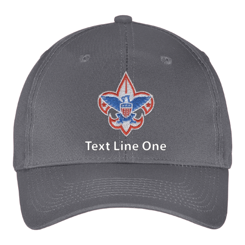 Six-Panel Twill Hat with Embroidered Scouting America Corporate Logo