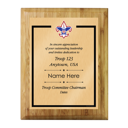 Troop Committee Chairman Plaque with Corporate Logo - Border Design ...