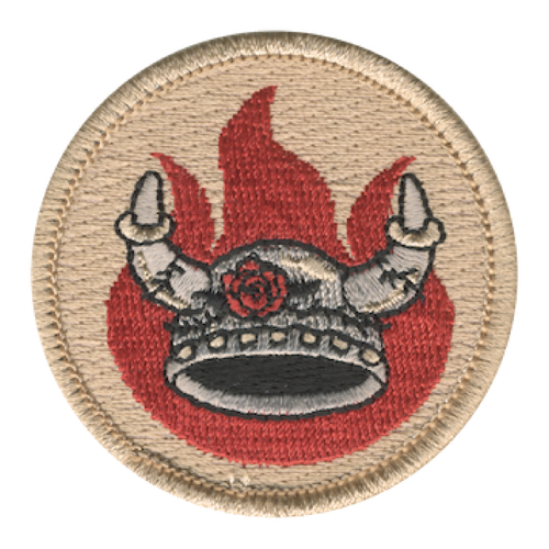 Flaming Viking Helmet Patrol Patch – Embroidered Scout Uniform Patch ...