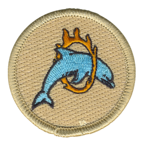 Flaming Dolphin Patrol Patch – Embroidered Scout Uniform Patch – 2 in ...