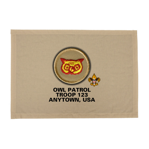 Custom Owl Patrol Patch Flag