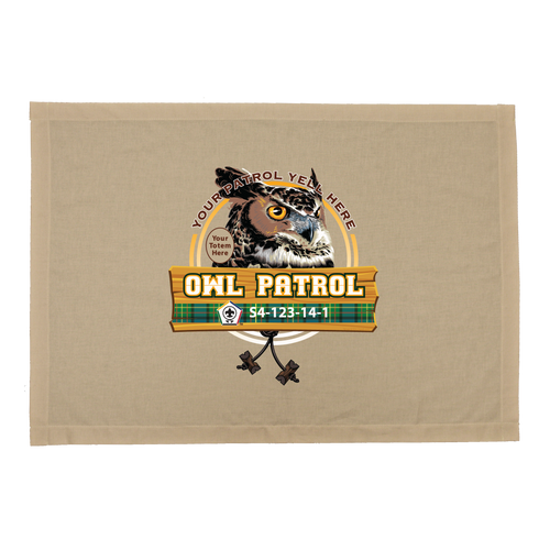 Wood Badge Realistic Owl Critter Patrol Flag