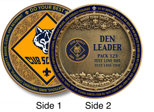 Den Leader Cub Scout Challenge Coin