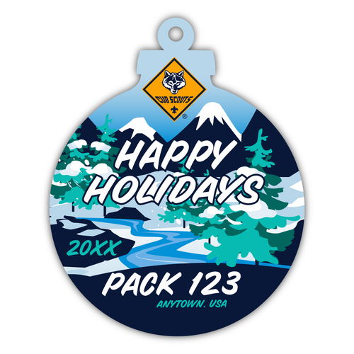 Snowy Cub Scout Christmas Ornament - Happy Holidays
