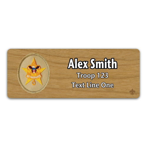 Custom Star Scout Rank Emblem Name Tag Magnetic 1x3 Personalized Name Badge