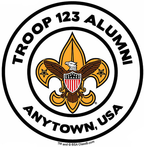 Scouts BSA Troop Sticker 8 pack - Alumni with Color Logo Design