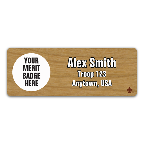 Custom Merit Badge Troop Name Tag Magnetic 1x3 Personalized Name Badge