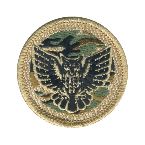 Camo Owls Patrol Patch – Embroidered Scout Uniform Patch – 2 in Round ...