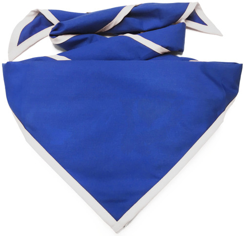 Blank Royal Blue Neckerchief With White Piped Edge - Troop Size