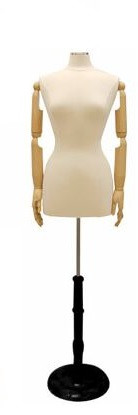 Cream Female Body Form with Head and Poseable Arms with Base MM-JF6 ...