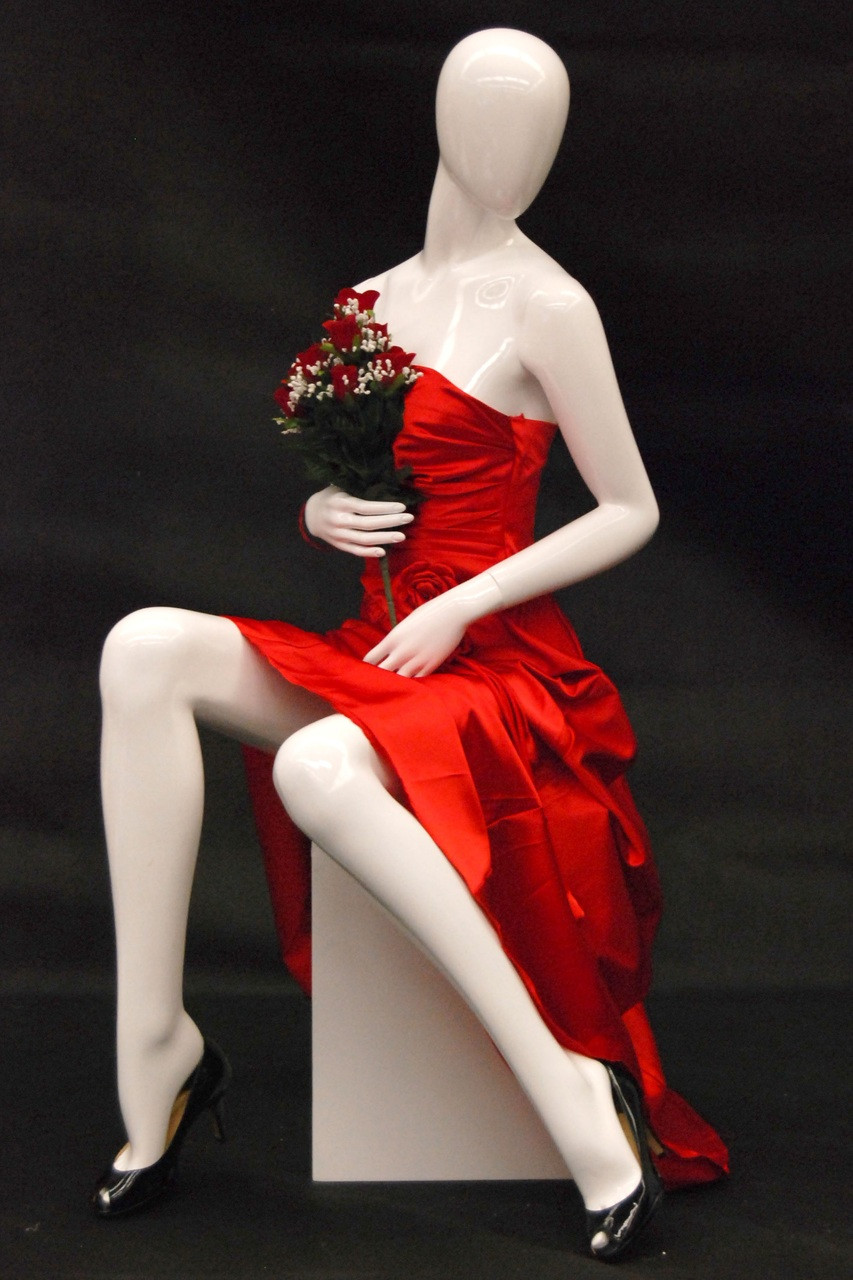 Gloss White Abstract Egg Head Female Mannequin MM-NC8 - MANNEQUIN MODE