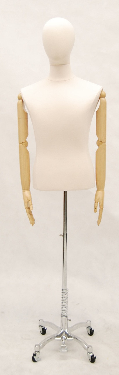 Cream Female Body Form with Head and Poseable Arms with Base MM-JF6 ...