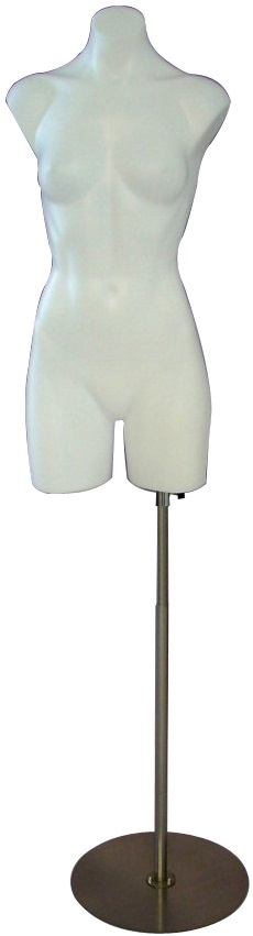 White Plastic Female Torso Form with Base PS-P907W2 - Mannequin Mode
