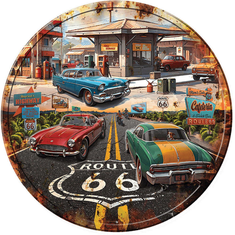 The Mother Road Embossed Metal Sign | Collectable Diecast