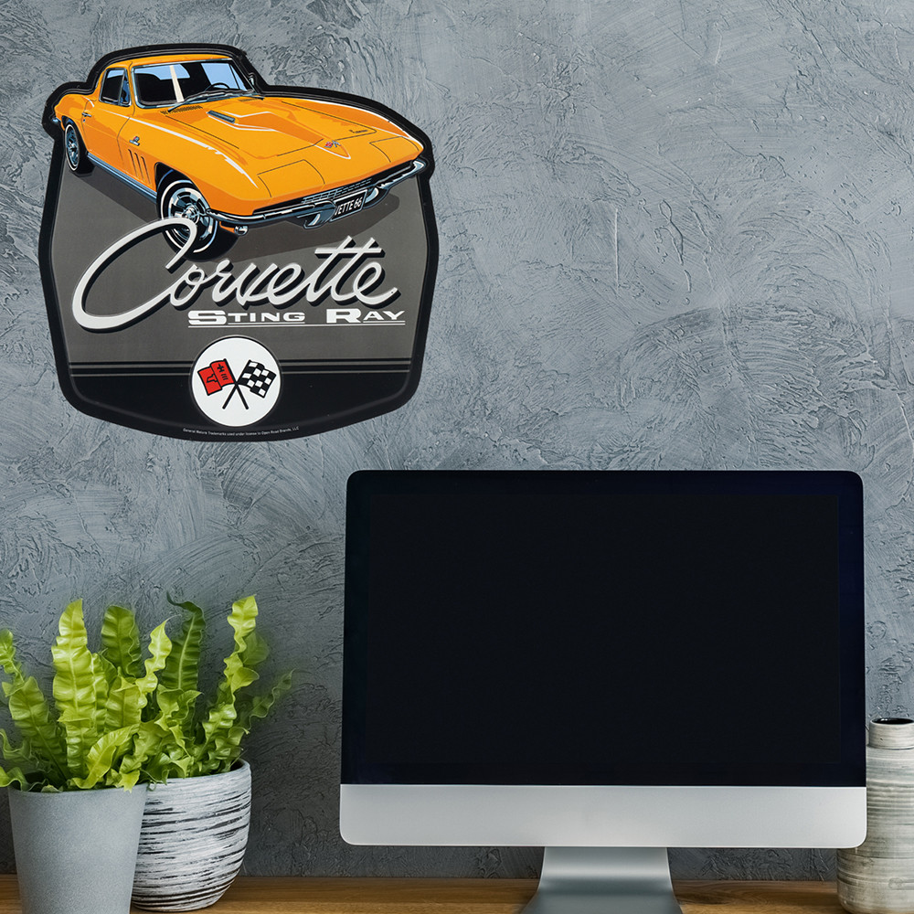 Corvette Sting Ray Embossed Metal Sign | Collectable Diecast