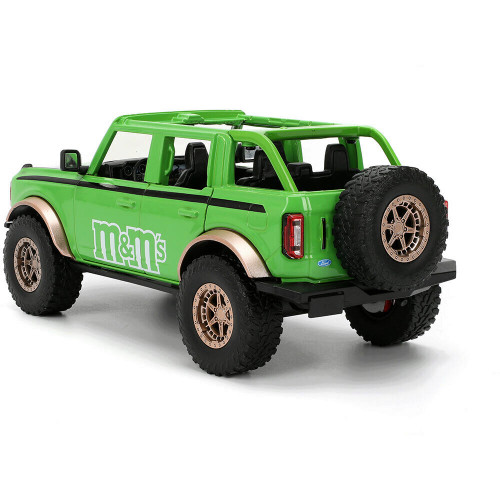 2021 M&Ms Ford Bronco w/Green M&Ms Figure 1:24 Scale | Collectable Diecast