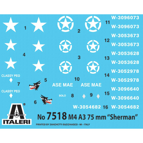 M4A3 75MM Sherman 1/72 Kit 1:72 Scale Diecast Model by Italeri ...