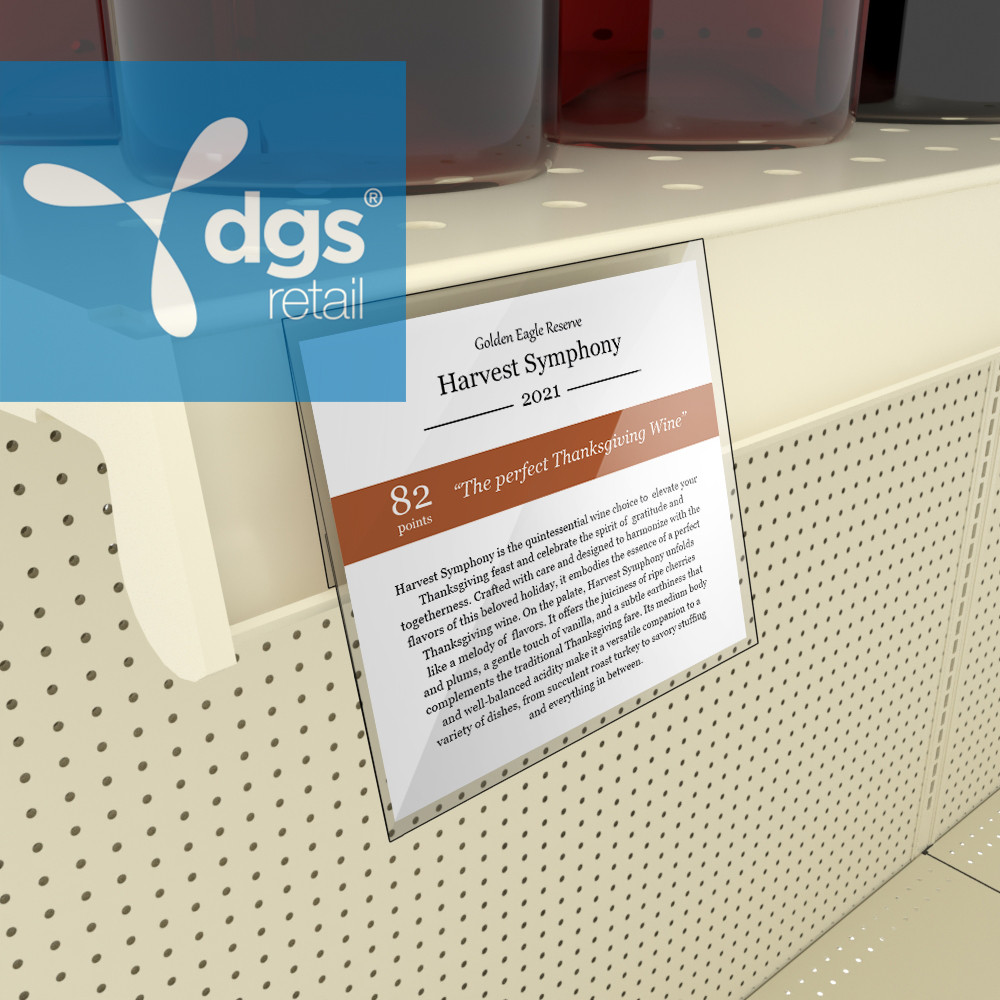 VinoVue™ Square Wine Talker Display Sleeve for Gondola Shelving | DGS ...