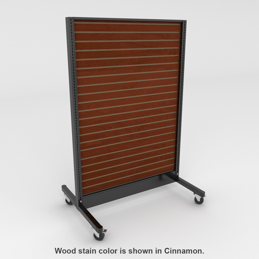 Heavy Duty Mobile Gondola With Wooden Slatwall Backs | DGS Retail