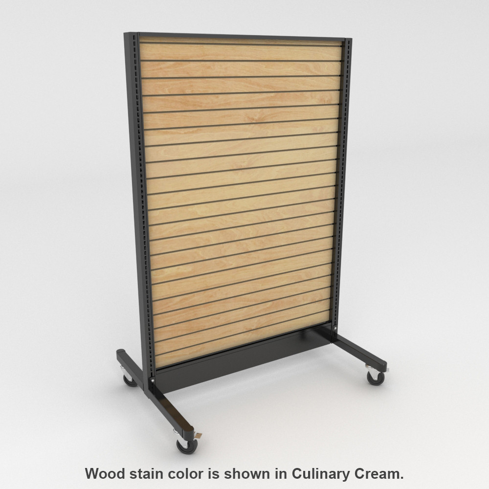 Heavy Duty Mobile Gondola With Wooden Slatwall Backs | DGS Retail