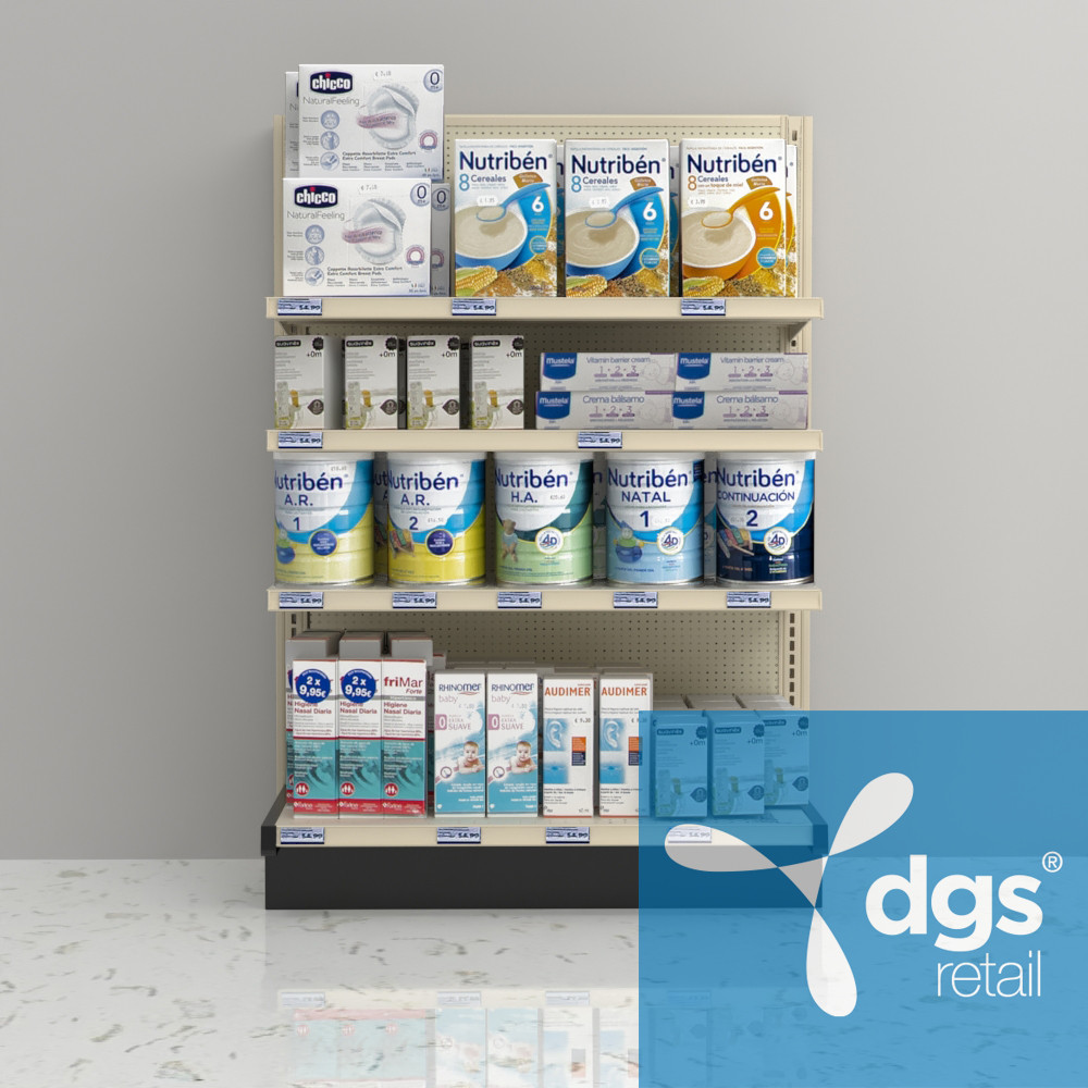 Commercial Lozier Gondola Wall Display With 4 Shelves | DGS Retail