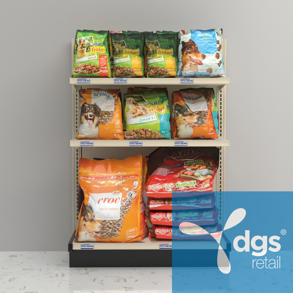 Commercial Lozier Gondola Wall Display With 4 Shelves | DGS Retail