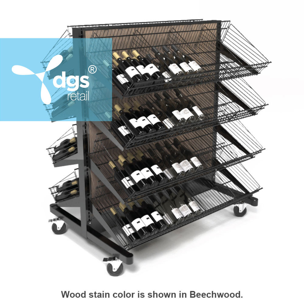 Mobile Gondola Shelving Kit | Rolling Wine Rack | DGS Retail