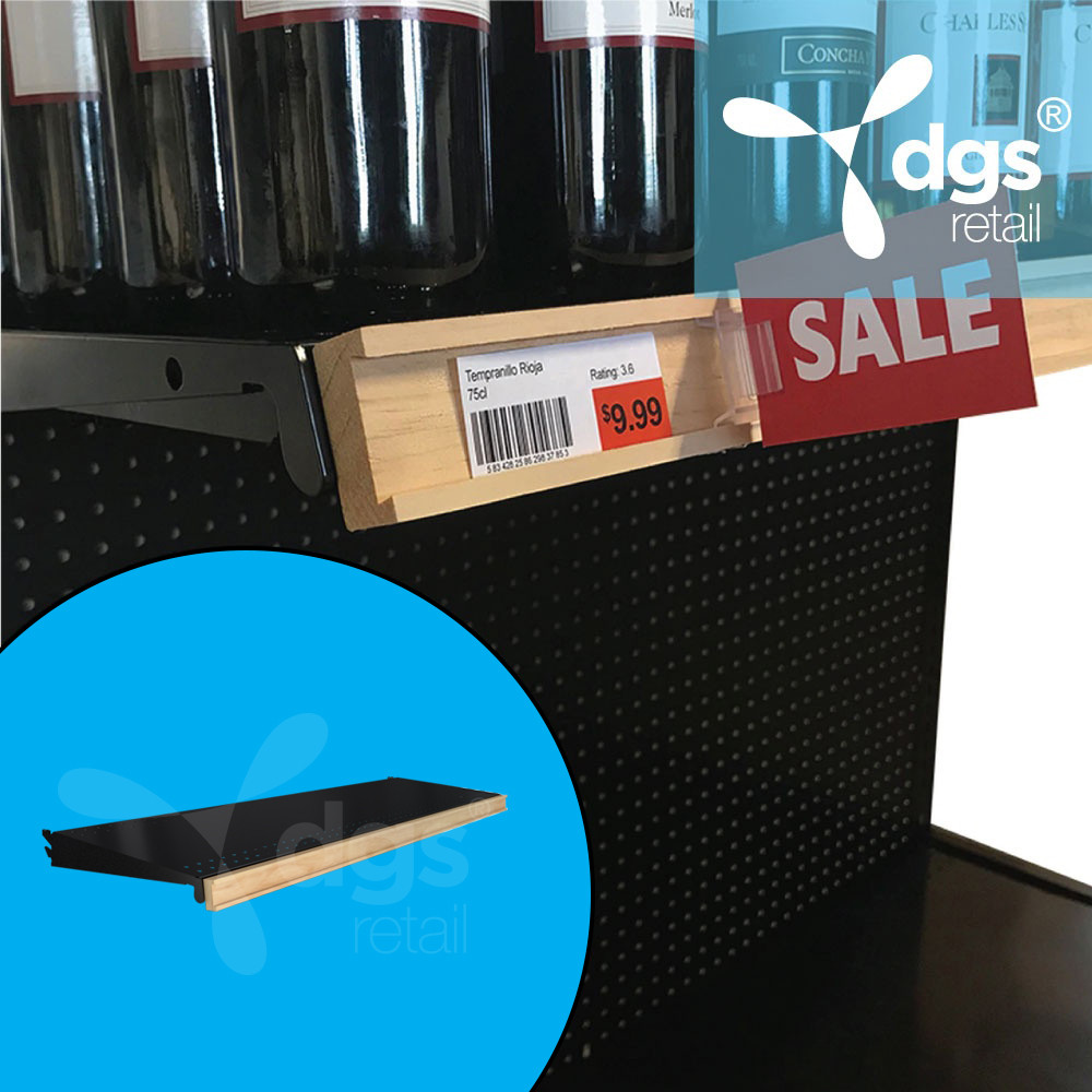 Lozier Gondola Shelves With Wood Price Tag Holder Strip | DGS Retail