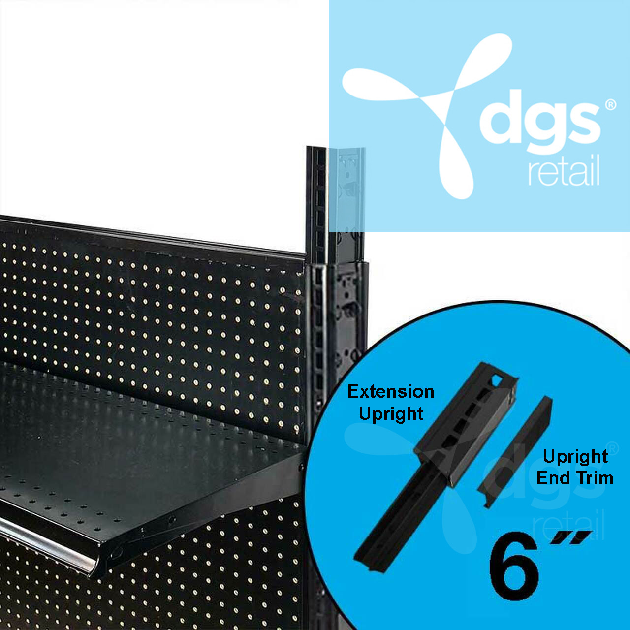 Retail Shelving Parts | Lozier Upright Uprite Extension | DGS Retail