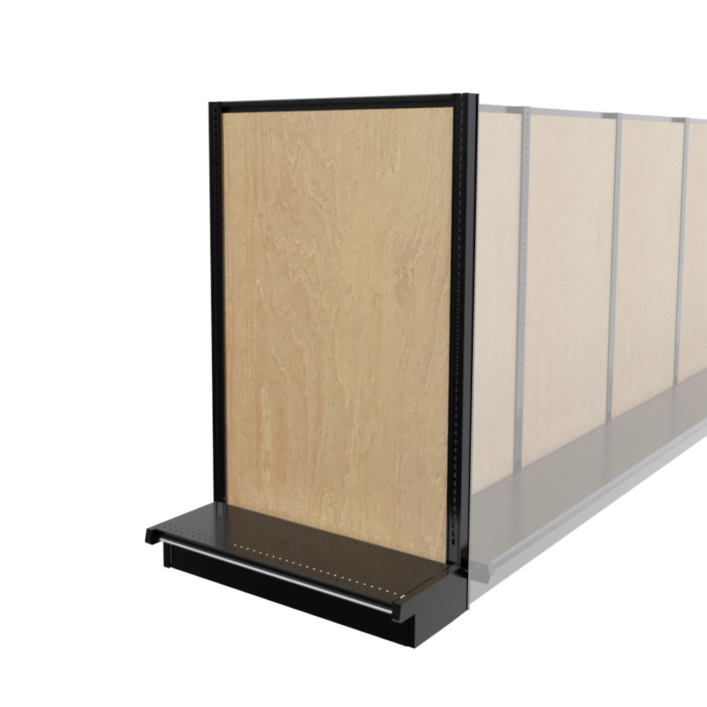 Lozier Shelving End Cap Display, Black and Wood 36W 60H 13D | DGS Retail
