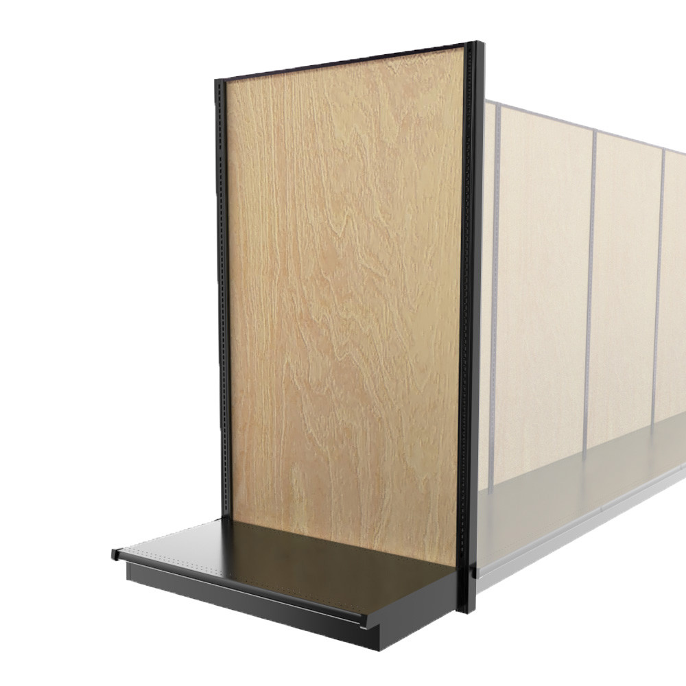Lozier Shelving End Cap Display, Black and Wood 48W 84H 25D | DGS Retail