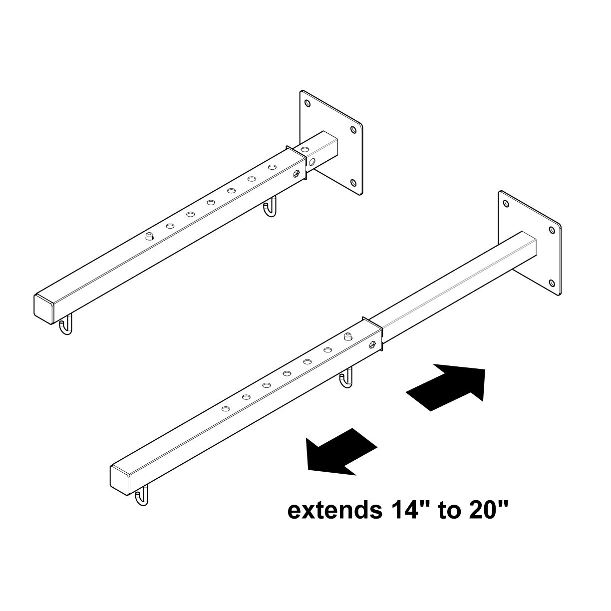 Heavy Duty Store Aisle Sign Holder for Walls, Adjustable Length | DGS ...