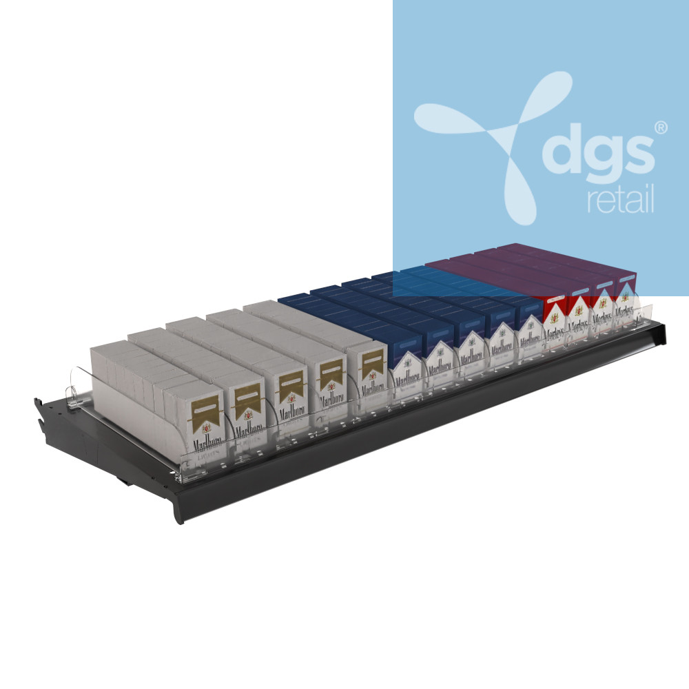 Black Gondola Shelf With Spring Loaded Pushers 36W | DGS Retail