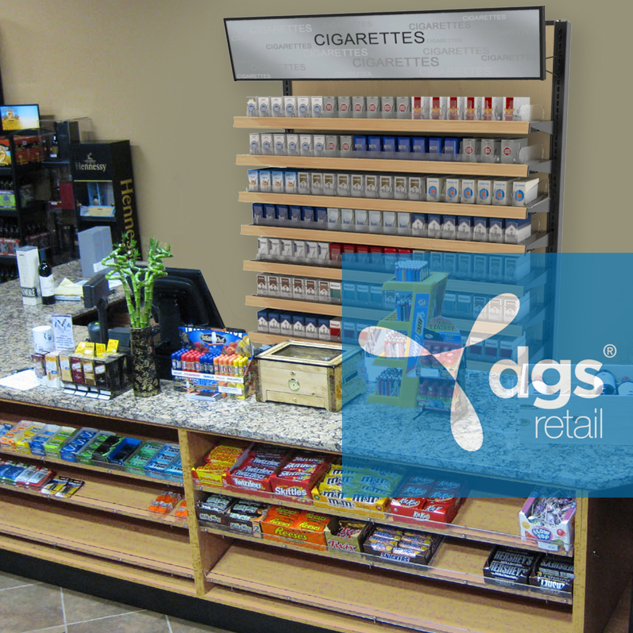 WoodMax Cigarette Display Rack With 12 Shelves, Pushers 48W 84H | DGS ...